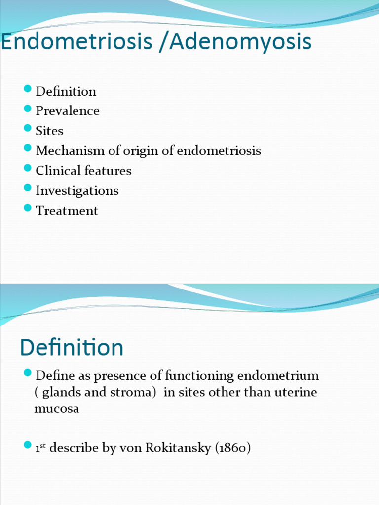 Endometriosis N Adenomyosis Pdf Estrogen Estradiol