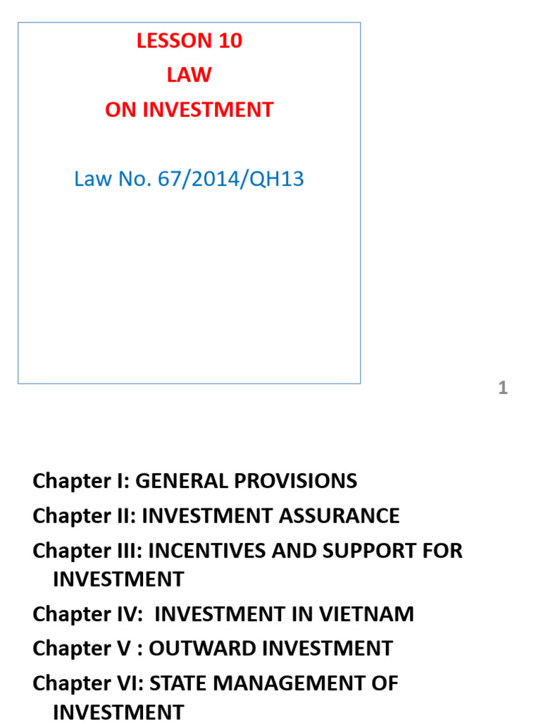 Investment Law No 13 | World Finance