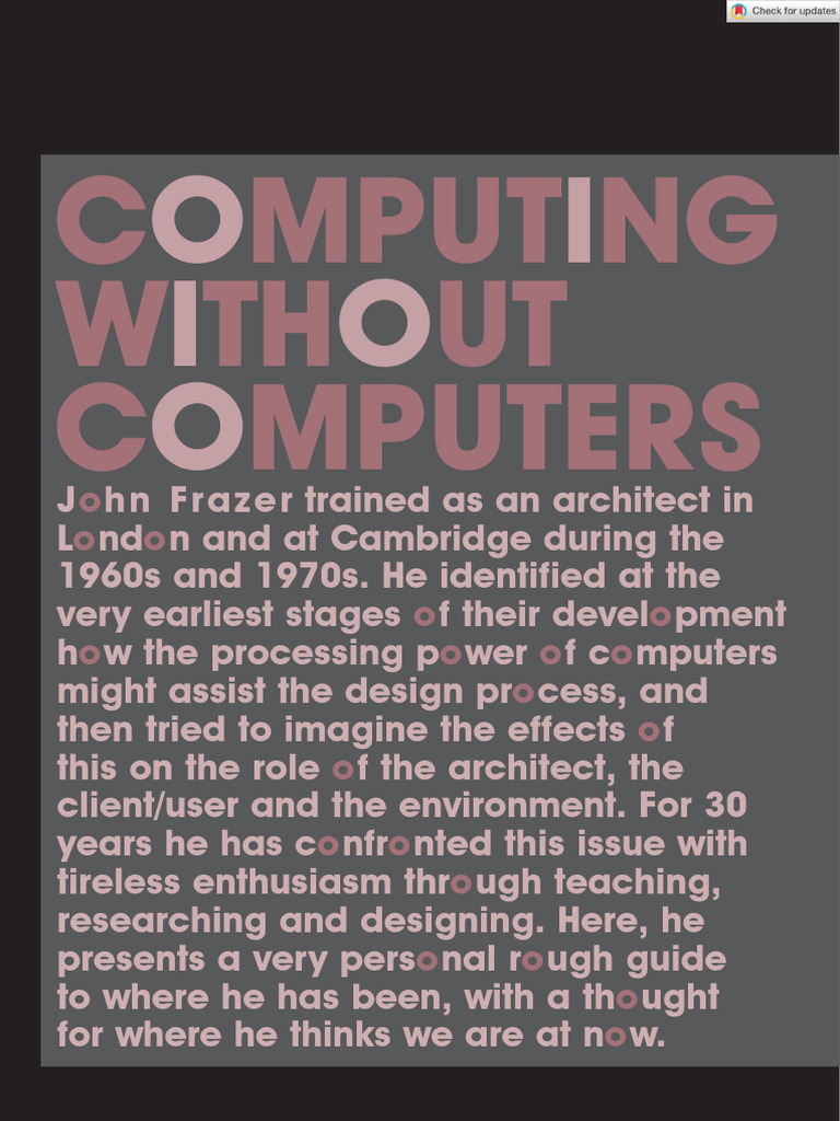 Architectural Design - 2005 - Frazer - Computing Without Computers ...