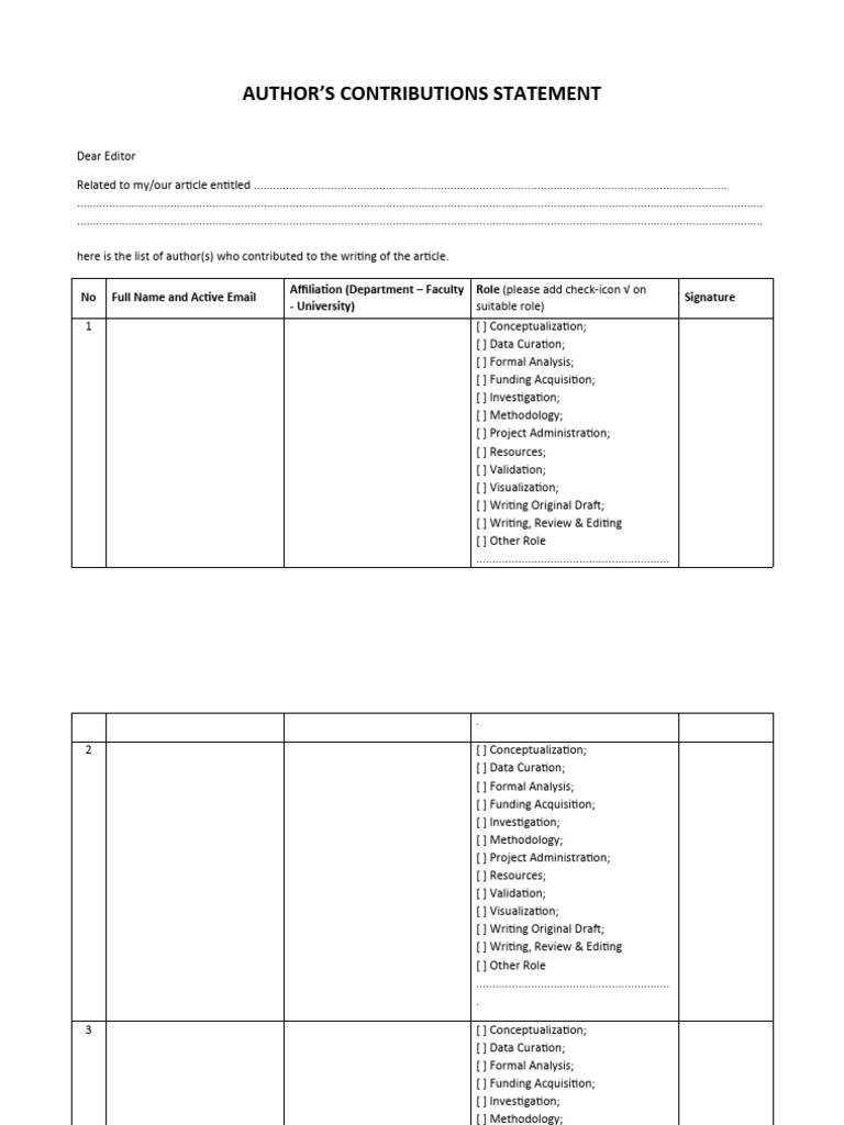 AUTHOR'S CONTRIBUTIONS STATEMENT - Psikohumaniora 2023 | PDF | Methodology