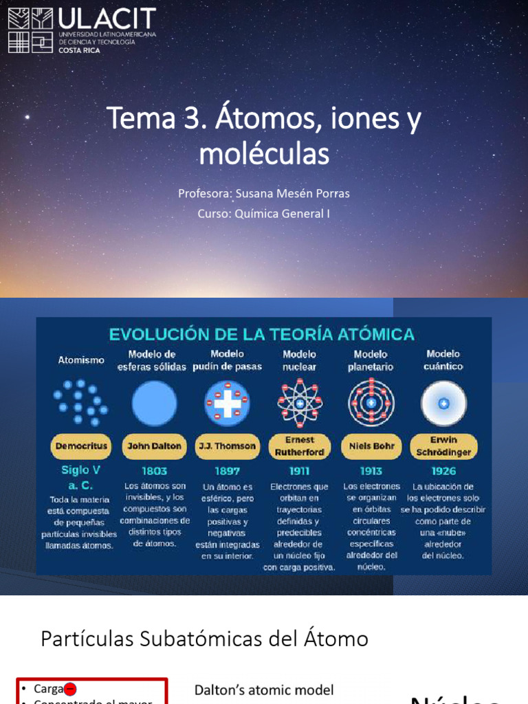 Tema 3. Átomos, Iones y Moléculas | PDF | Ion | Átomos