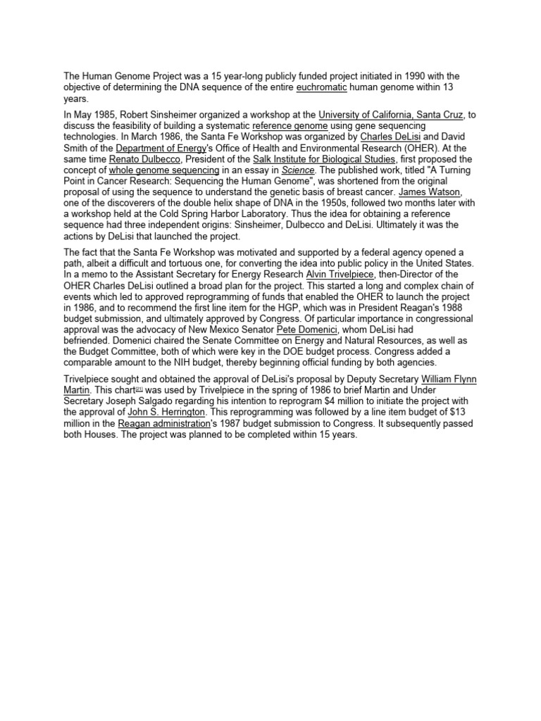 HGP History | PDF | Genetics | Biology