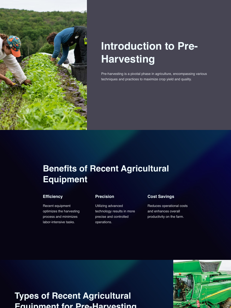 Introduction To Pre Harvesting 2 | PDF | Agriculture | Automation