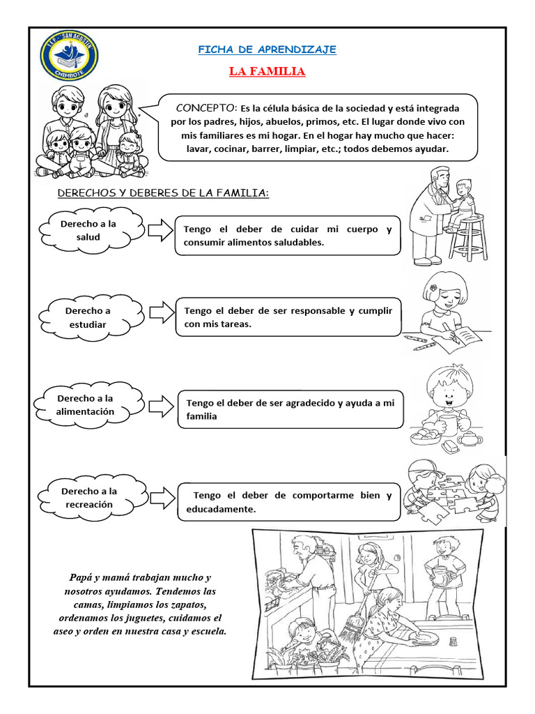 FICHA DE APRENDIZAJE La Familia | PDF