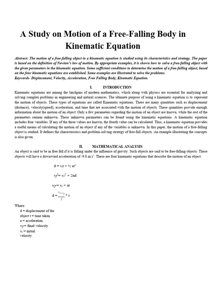 Final Paper (Dynamics) | PDF | Kinematics | Acceleration
