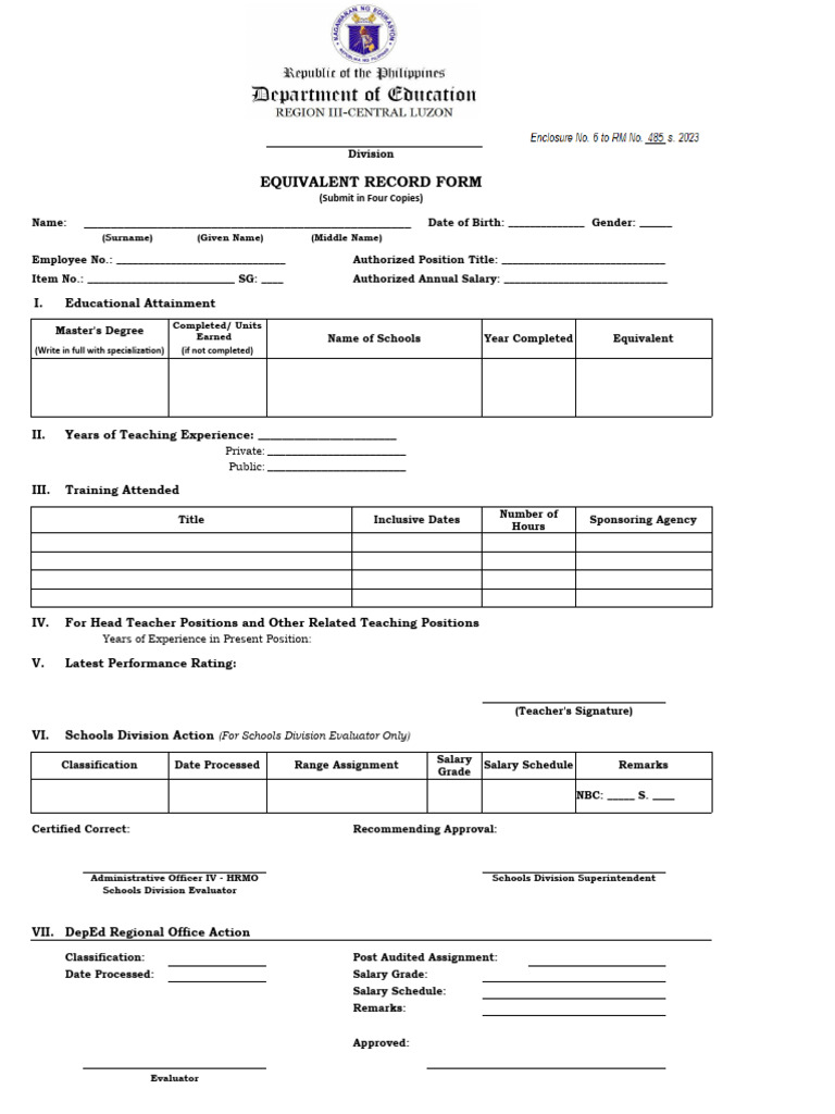 New Erf Form | Download Free PDF | Teachers | Salary