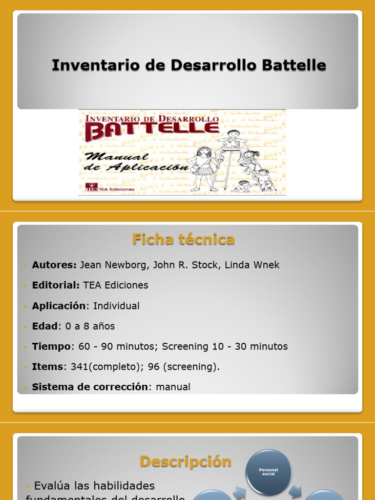 Inventario de Desarrollo Batelle | PDF | Pensamiento | Espectro autista