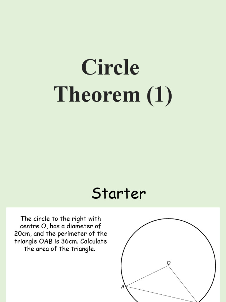 Circle-Theorem Number 1 | PDF | Triangle | Circle