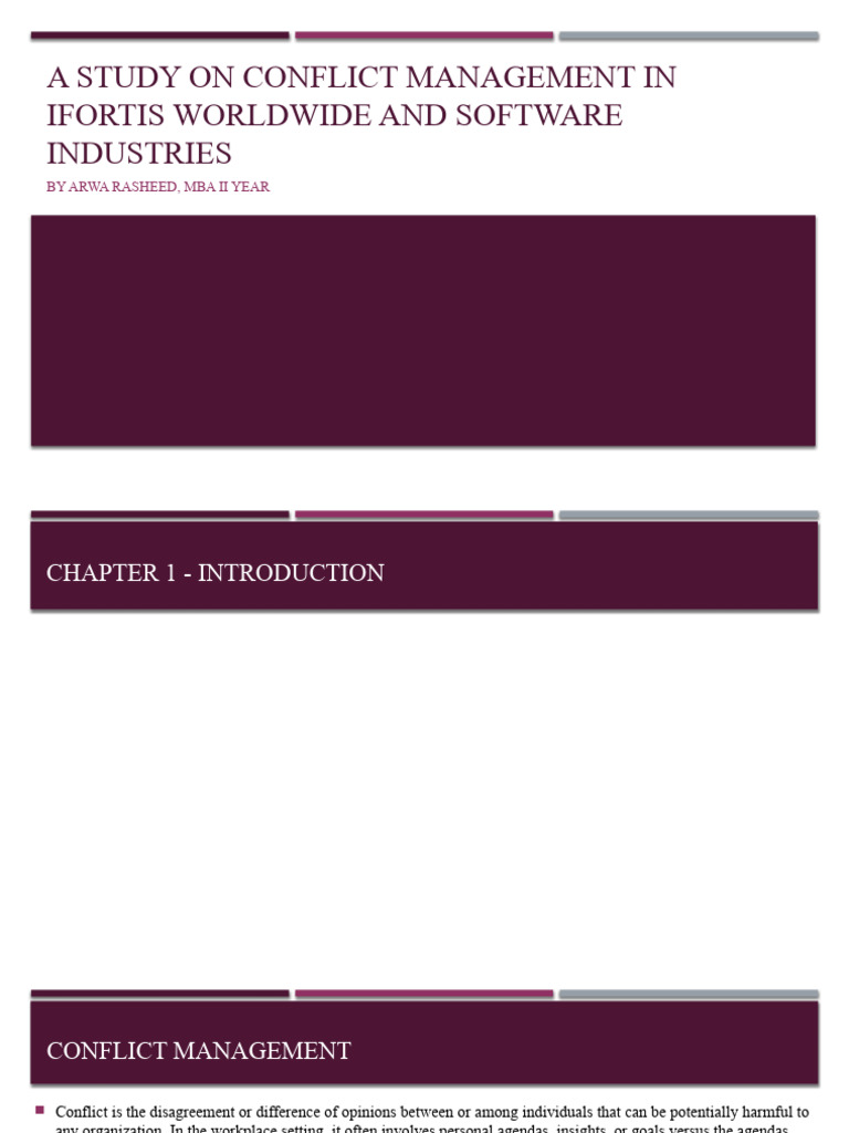 Conflict Management in Software Industries | PDF | Methodology | Data