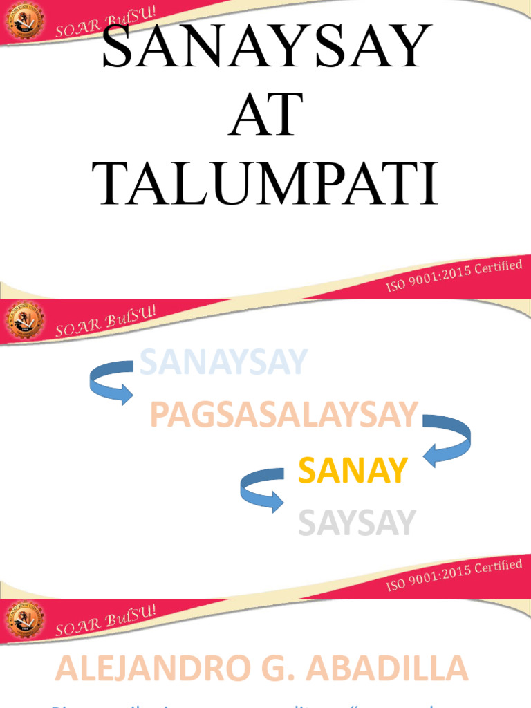 SANAYSAY AT TALUMPATI ppt1 | PDF