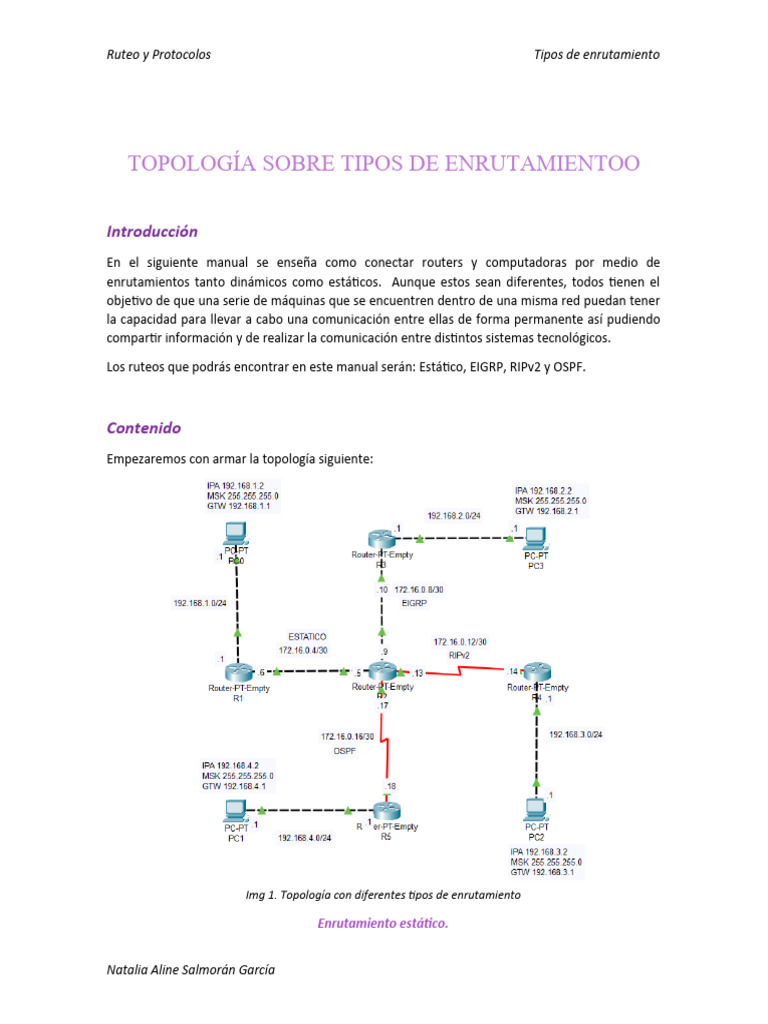 TOPOLOGÍA SOBRE TIPOS DE ENRUTAMIENTOO | PDF | Enrutador (Computación) | Protocolos de internet
