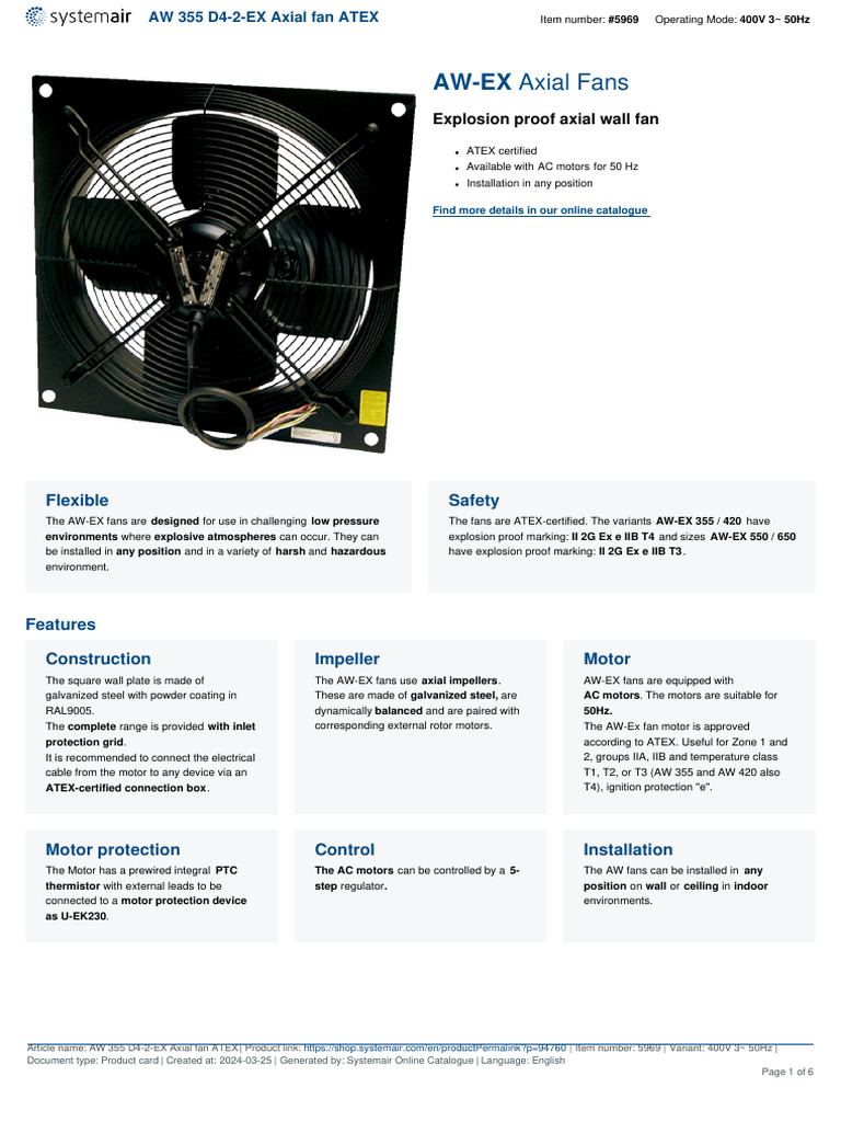 Battery Room - Systemair - Explosion Proof | PDF | Electrical ...