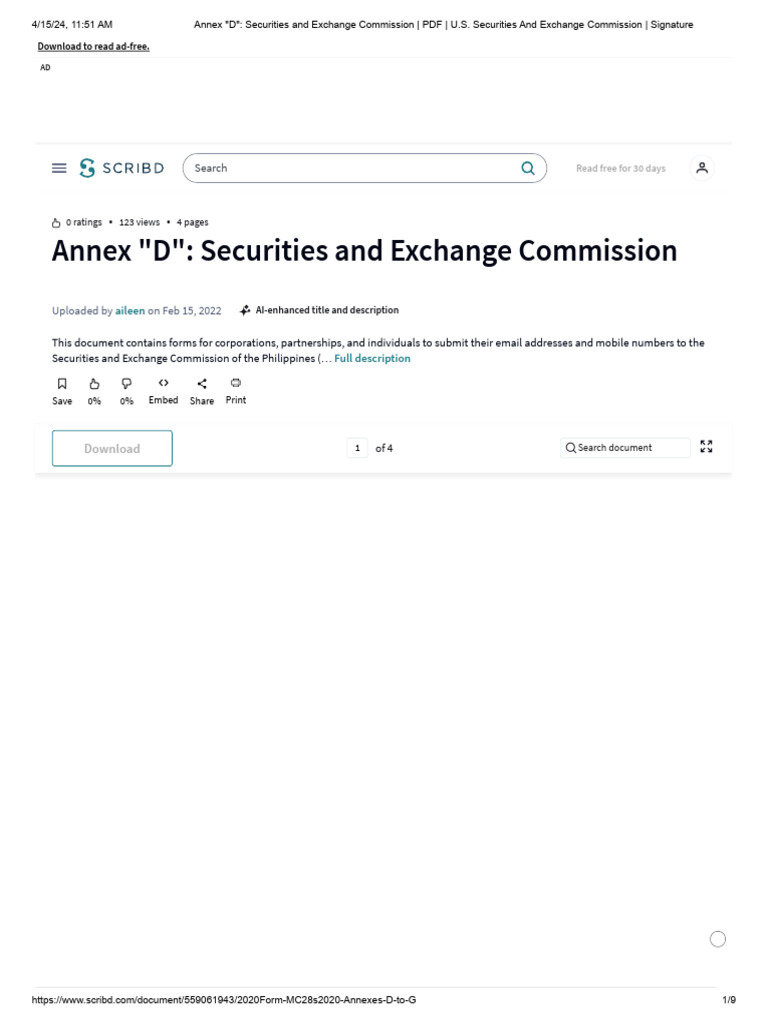 Annex - D - Securities and Exchange Commission - PDF - U.S. Securities and Exchange Commission ...
