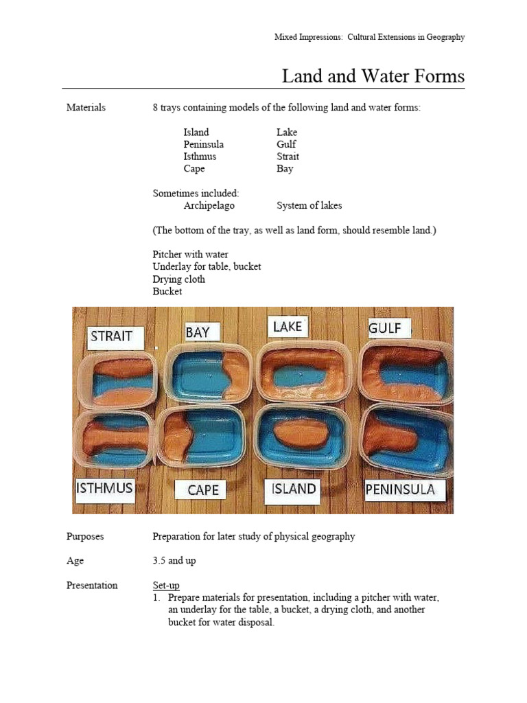 Land and Water Forms MC | PDF | Lake | Water