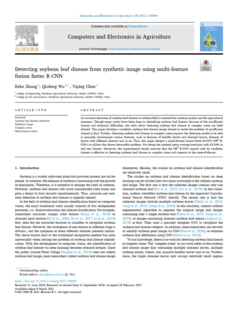Keke Zhang Et Al - 2021 - Detecting Soybean Leaf Disease From Synthetic Image Using Multi ...