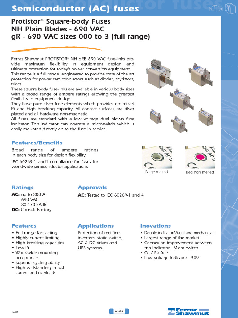 AC Fuses | PDF | Fuse (Electrical) | Alternating Current