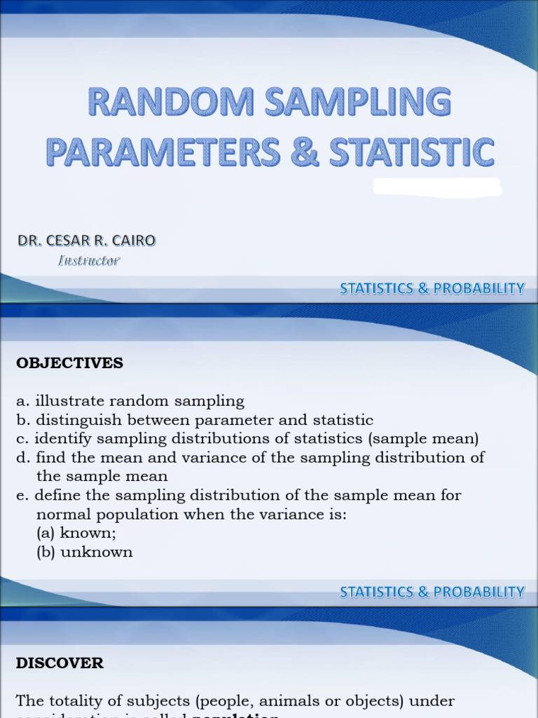 Module 5 Random Sampling For Students | PDF | Variance | Standard Deviation