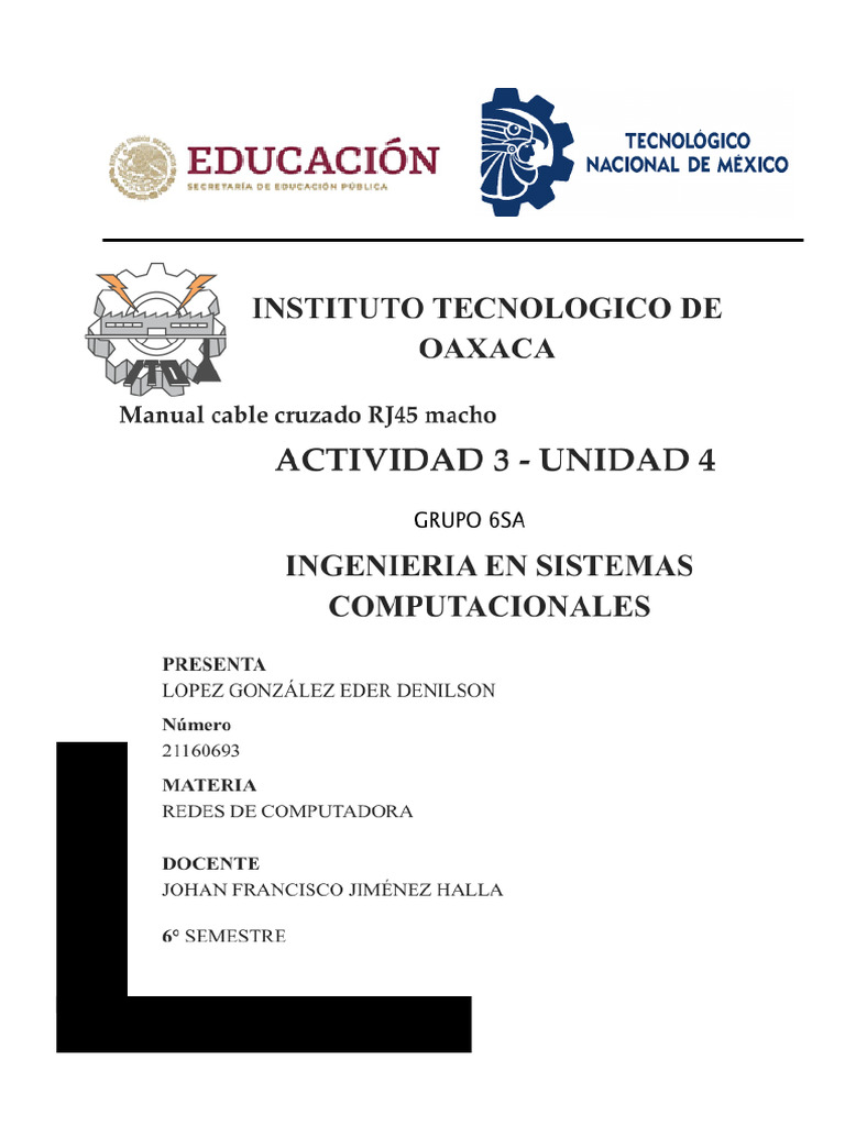 Lopez - Gonzalez - Eder - Denilson - Actividad 3.T4 | PDF | Red de ...