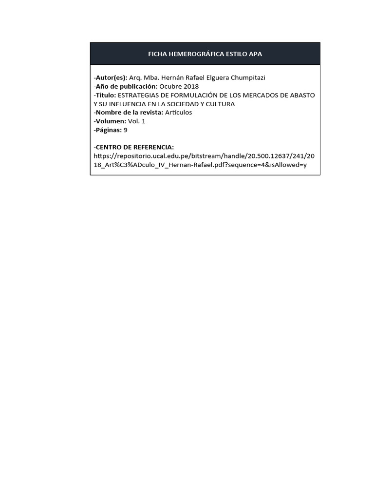 Ficha Hemerográfica Estilo Apa | PDF