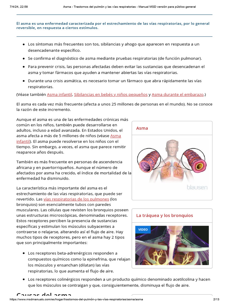 Asma - Trastornos Del Pulmón y Las Vías Respiratorias - Manual MSD ...