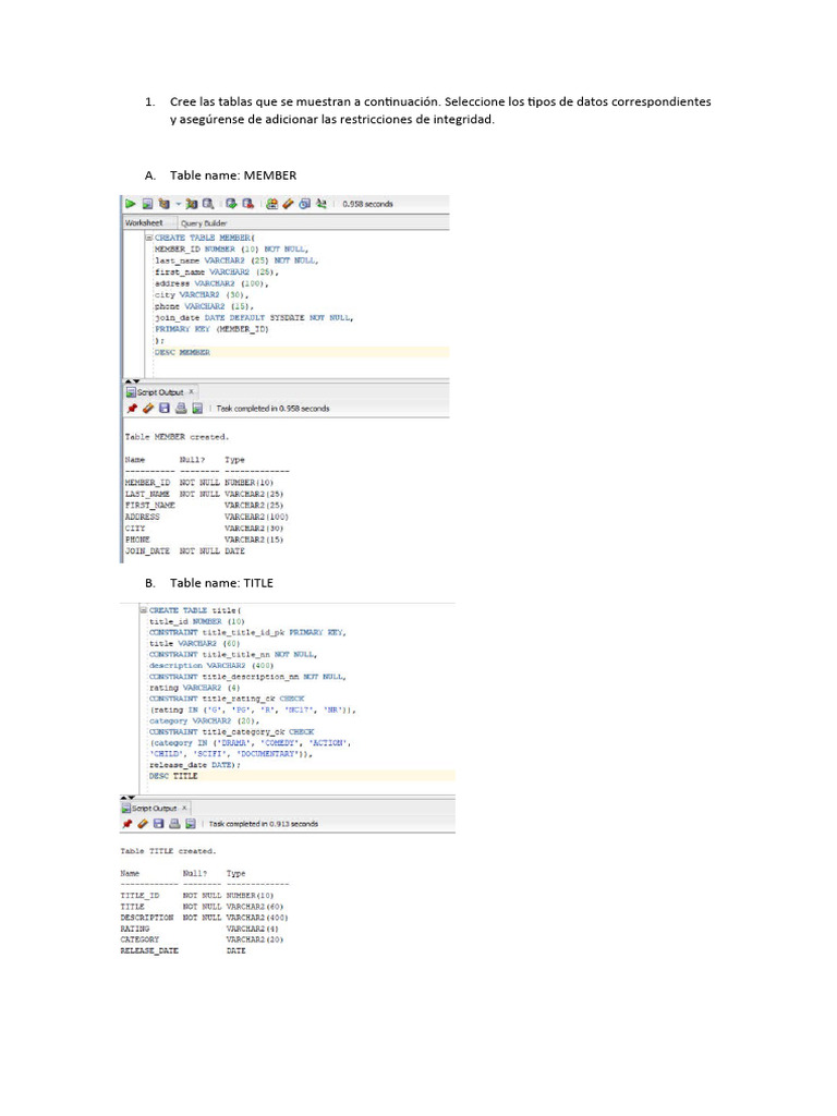 Creación de Tablas SQL con Integridad | PDF | Informática