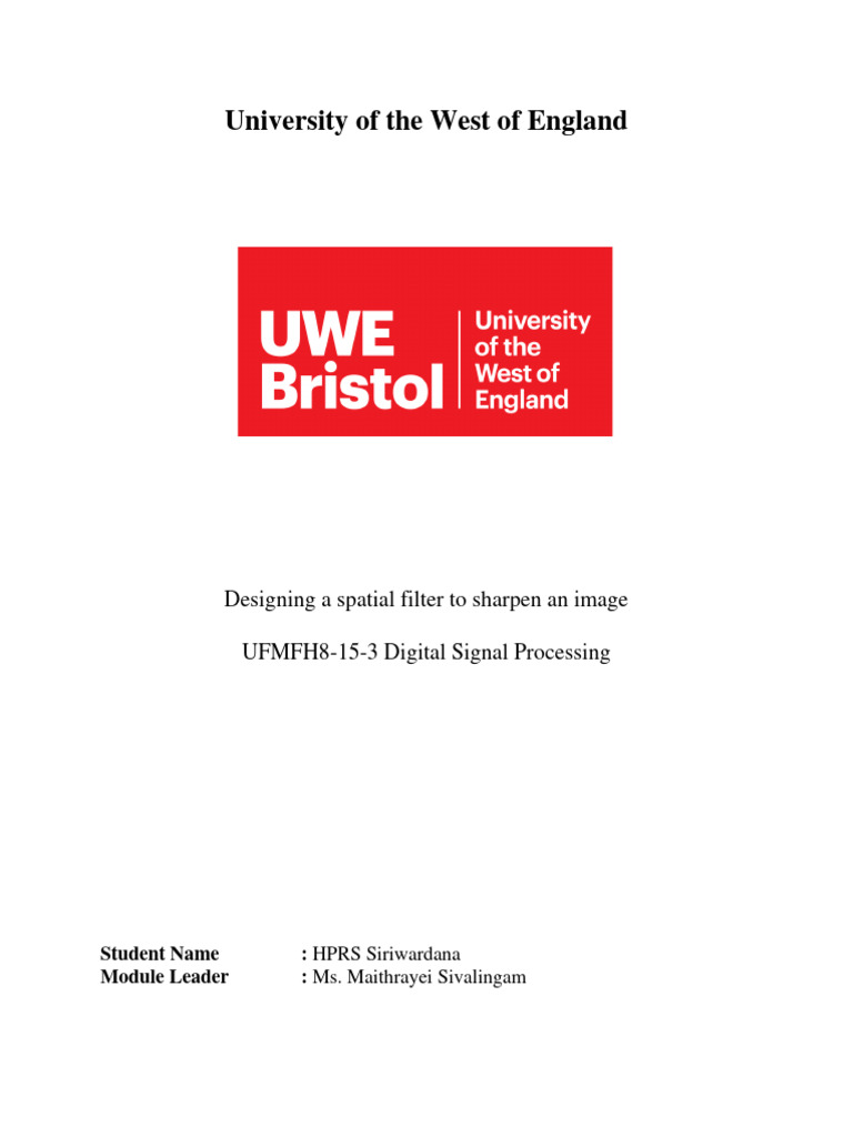 Spatial Filter Design for Image Sharpening | PDF | Multidimensional ...