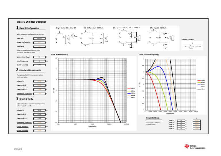 Class-D LC Filter Designer - Tweeter High Impedance | PDF | Electronic Filter | Analog Circuits
