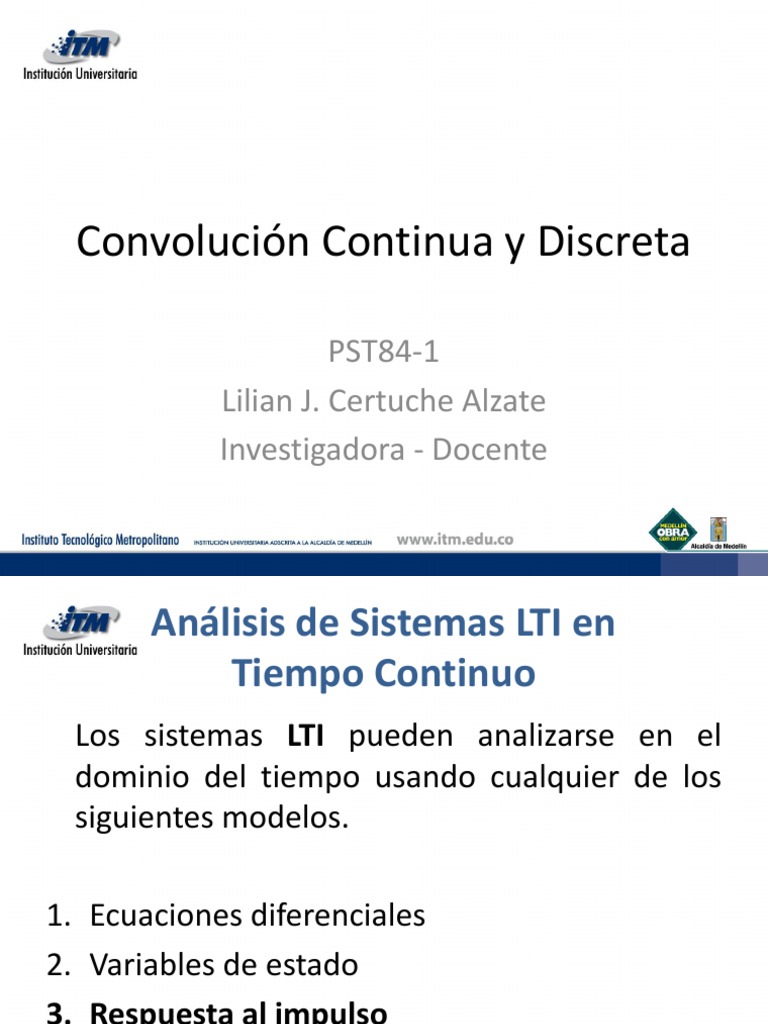 Convolucion Continua y Discreta | PDF | Circunvolución | Enseñanza de ...