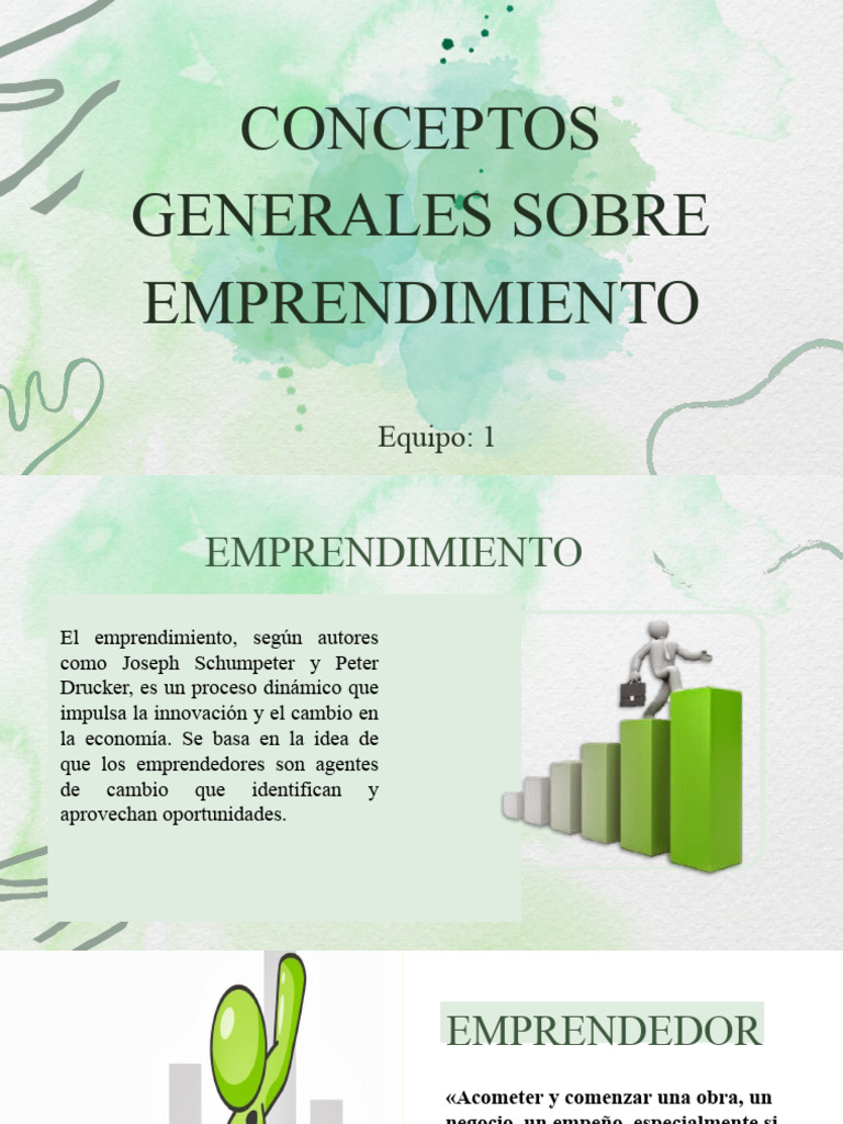 Equipo1 - Conceptos Generales de Emprendimiento | PDF | Iniciativa empresarial | Negocios económicos