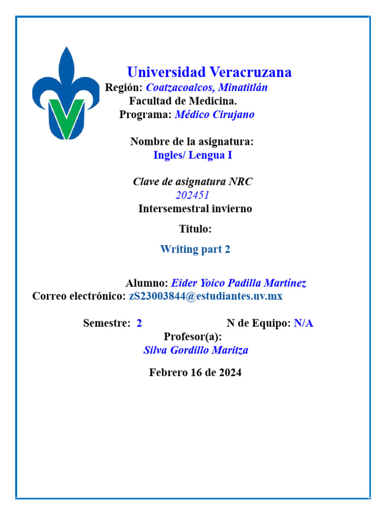 Hoja de Presentación UV | PDF