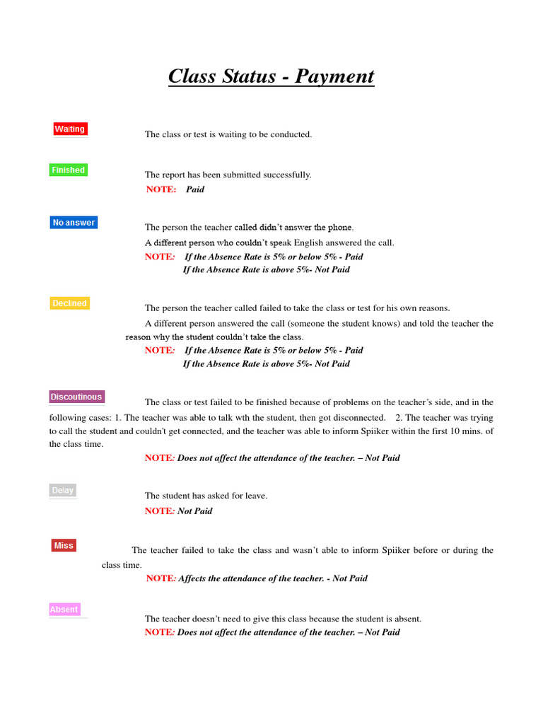 Class Status | PDF