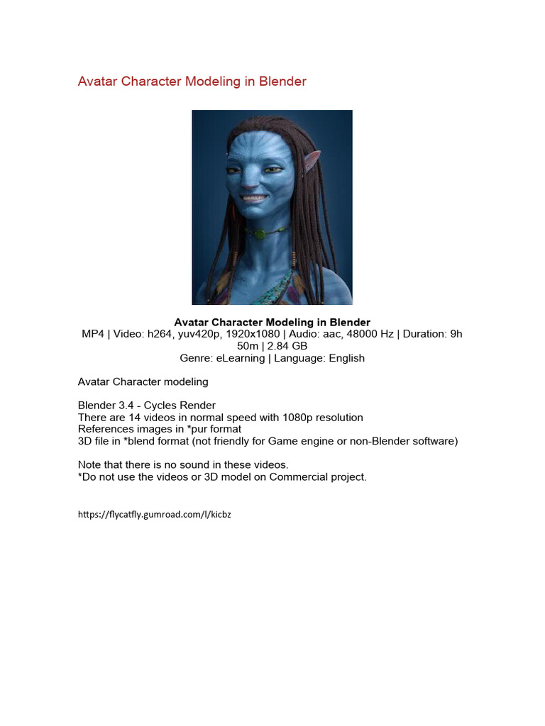 Avatar Character Modeling in Blender | PDF