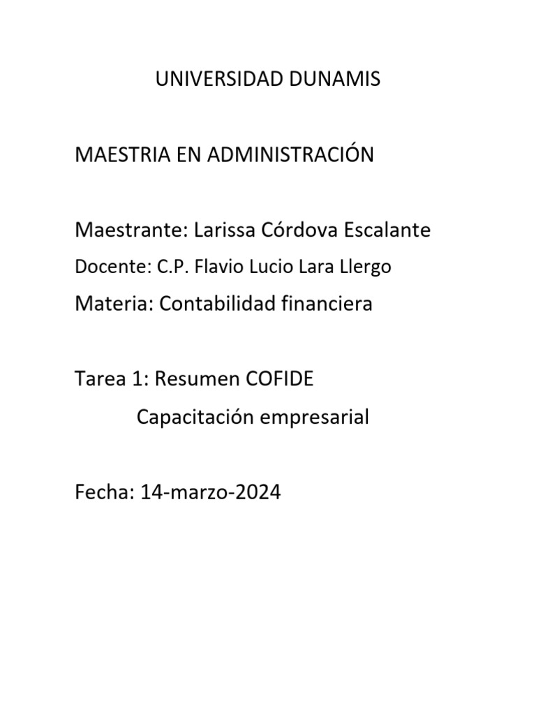 Capacitación Empresarial COFIDE | PDF | Auditoría | Business