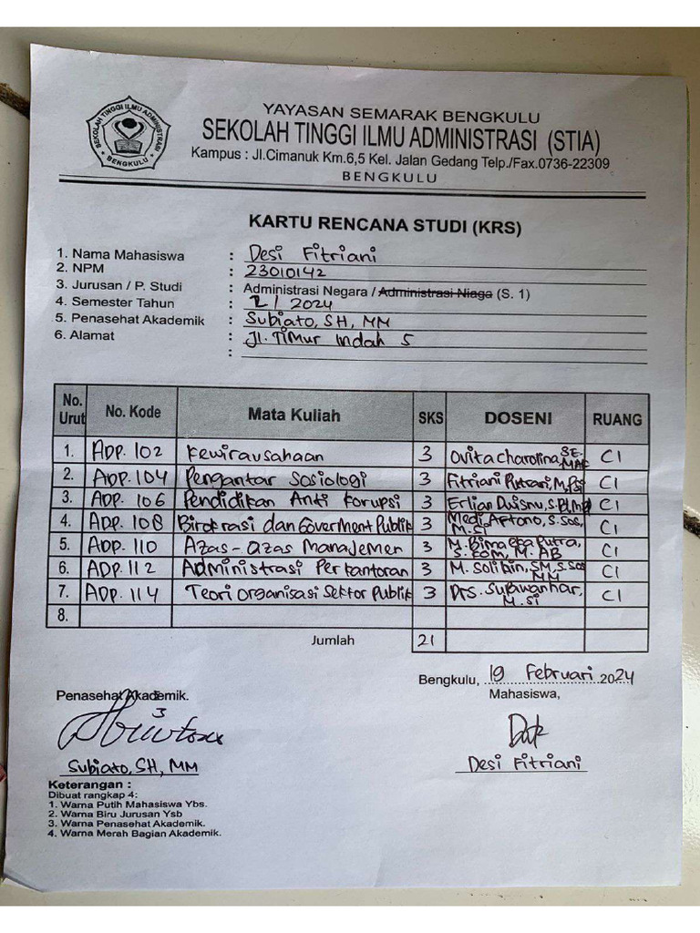 Desi Fitriani (23010142) KRS | PDF