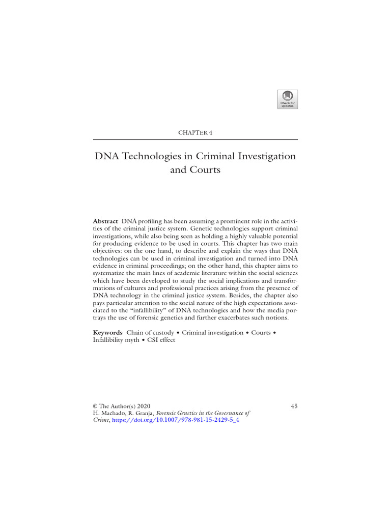 Chapter 4 | PDF | Dna Profiling | Forensic Science