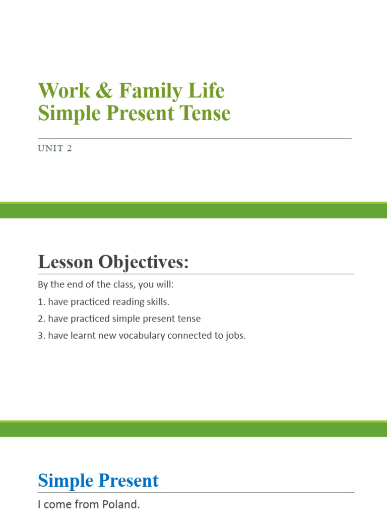 Unit 2 Work Family Life | PDF