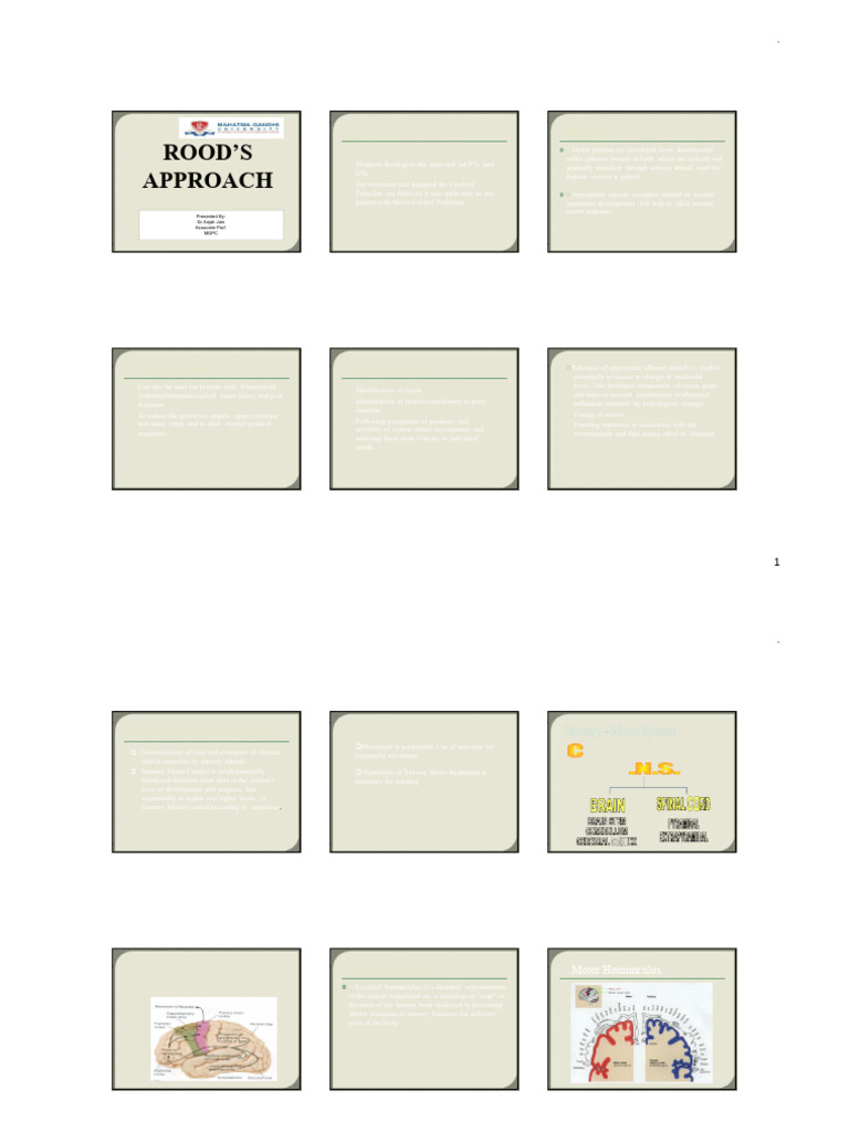 ROOD'S Approach | PDF | Somatosensory System | Anatomy