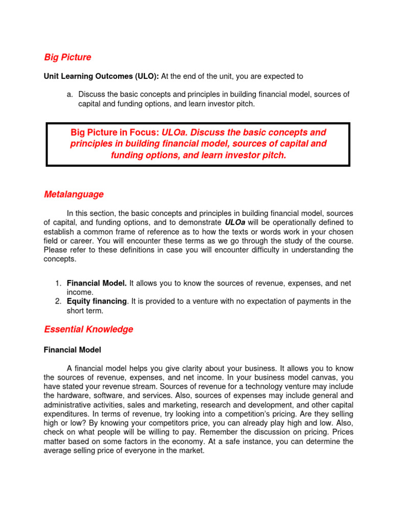 financial-model-capital | PDF | Venture Capital | Corporate Finance