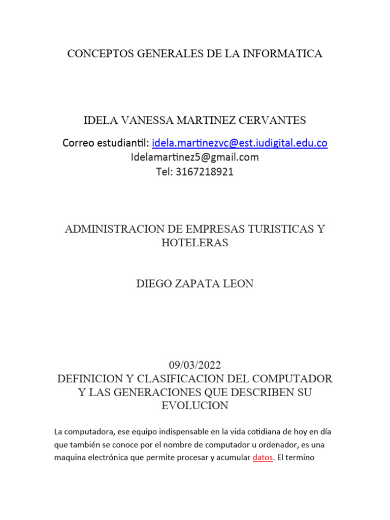 Conceptos Generales de La Informatica | PDF | Hardware de la computadora | Informática