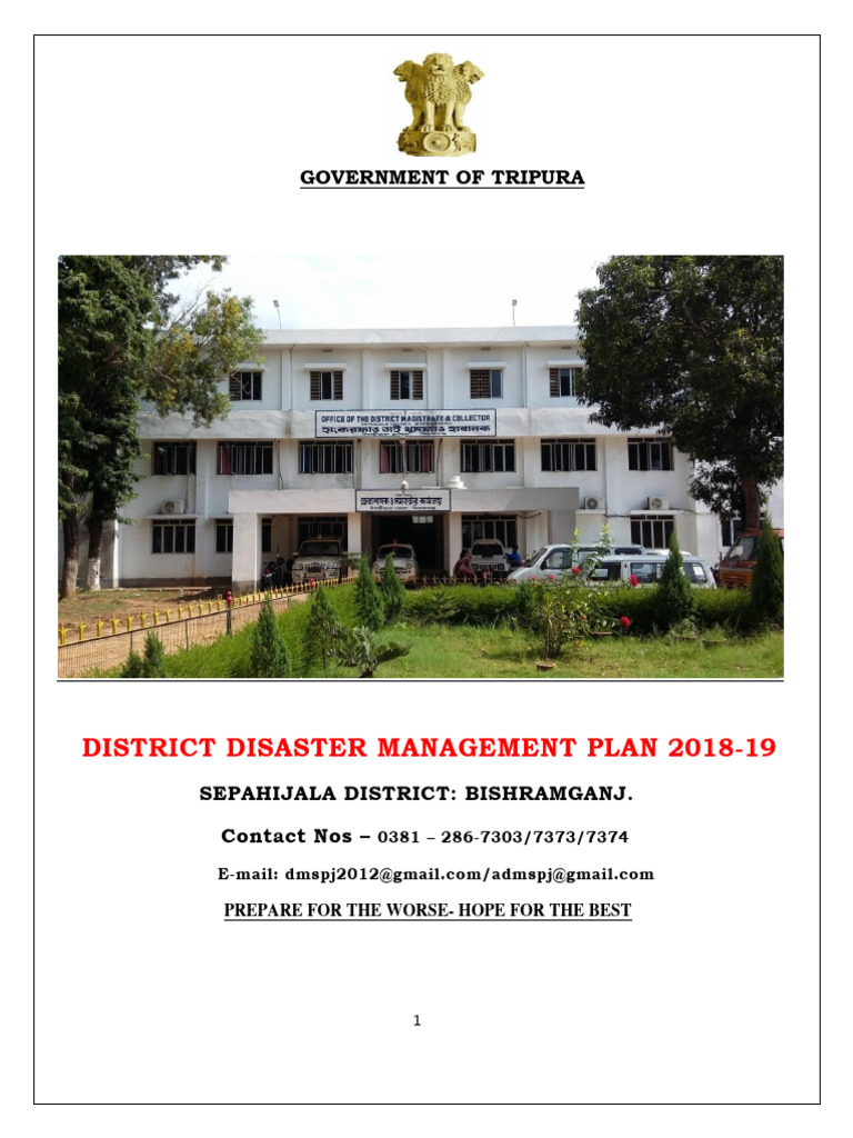 Disaster Management Plan - Sepahijala DIstrict - Tripura | PDF | Emergency Management | Civil ...