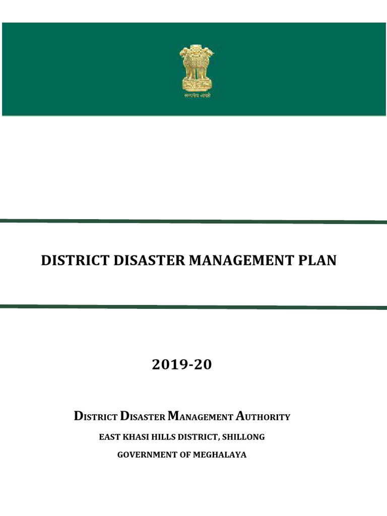 Disaster Management Plan - East Khasi Hills - Shillong | PDF ...