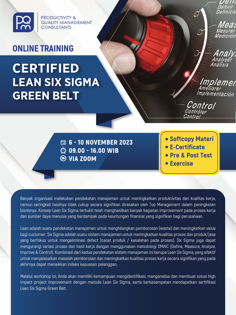 Certified Lean Six Sigma Green Belt - Nov - 2023 | PDF | Teknologi ...