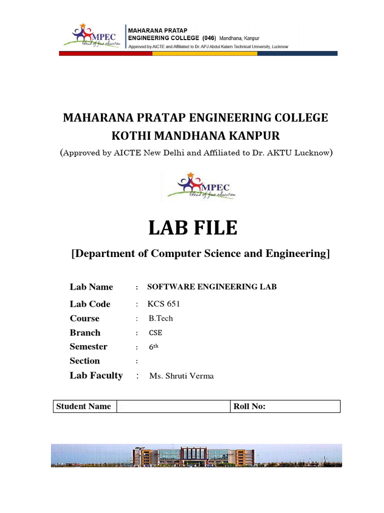 Lab File: Maharana Pratap Engineering College Kothi Mandhana Kanpur | PDF