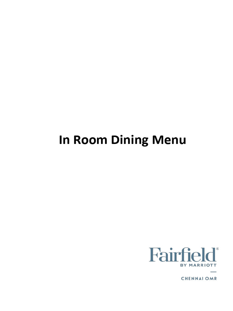 Fairfield by Marriott Chennai OMR - IRD Menu | PDF | Indian Cuisine | Pancake