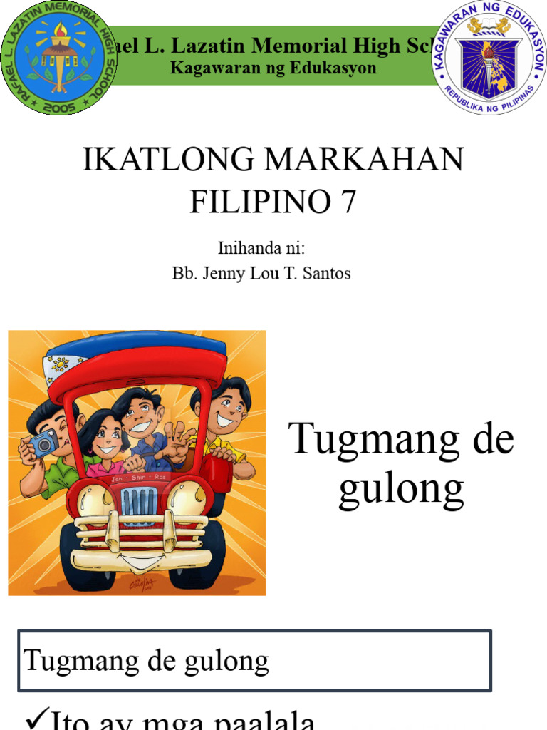 Lesson 2 q3 Week 2 Tula o Awiting Panudyo Tulang de Gulong Bugtong ...