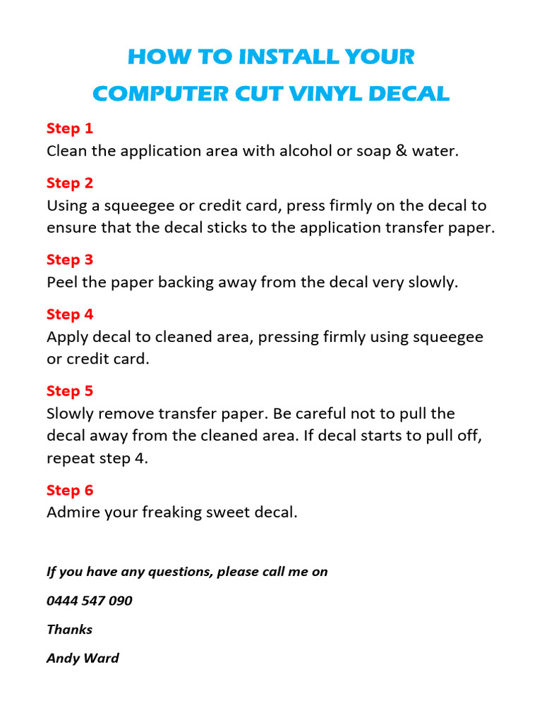 Decal Application Guide | PDF