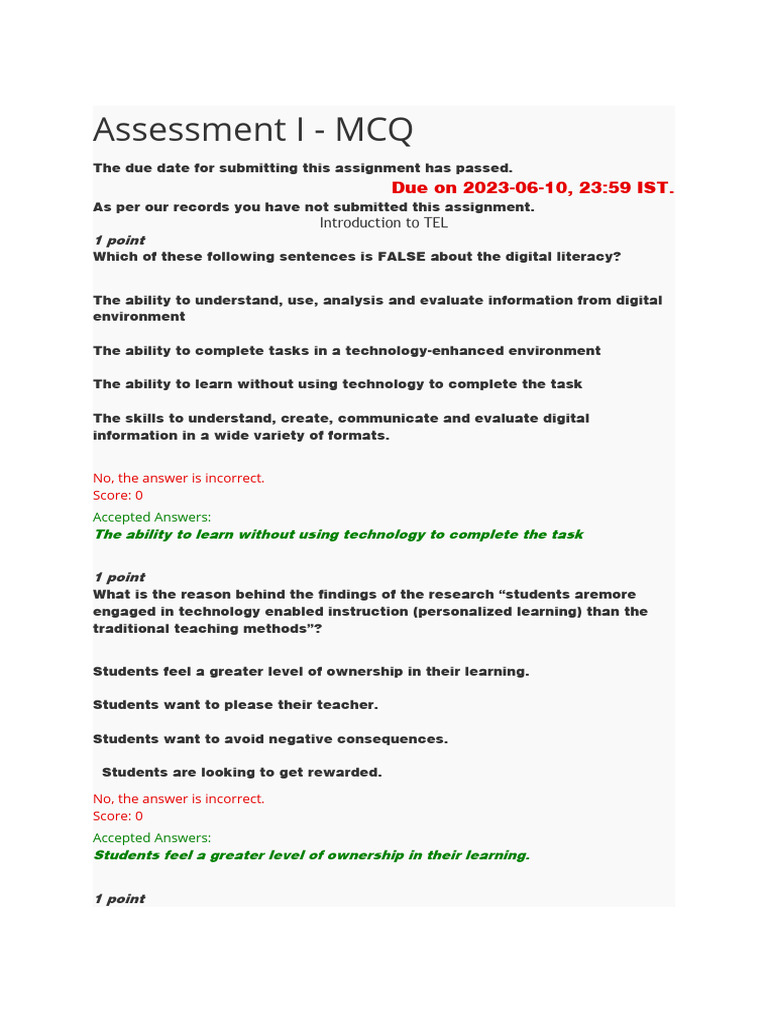 module5 quiz | PDF | Educational Technology | Learning