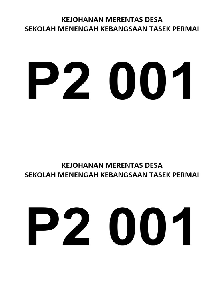 Format Nombor P2 Pdf