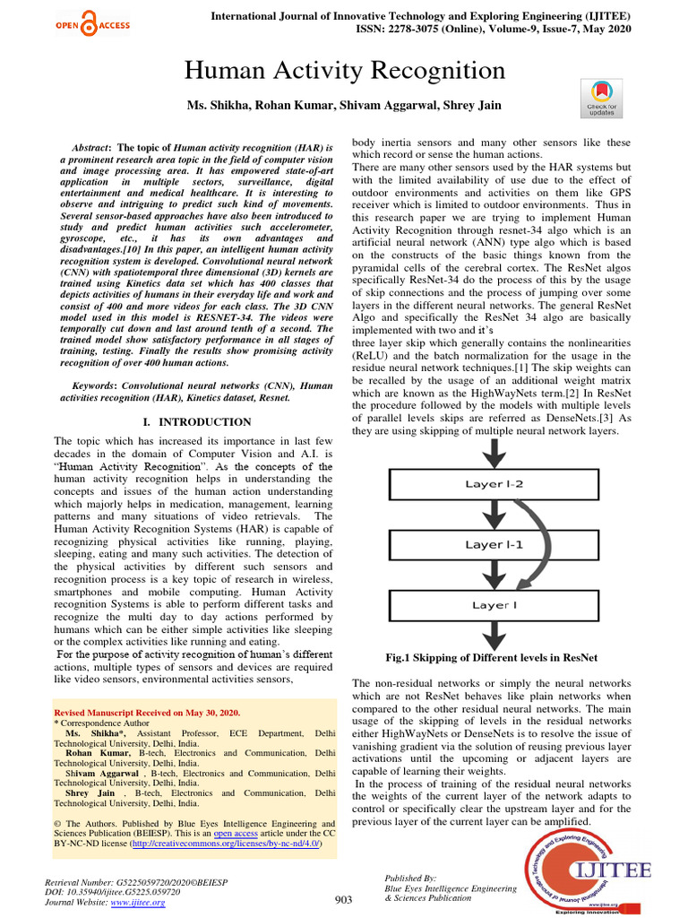 Human Activity Recognition: Ms. Shikha, Rohan Kumar, Shivam Aggarwal, Shrey Jain | PDF ...