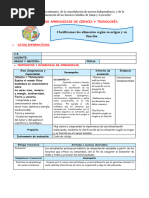 Sesion Origen de Los Alimentos | PDF | Alimentos | Evaluación